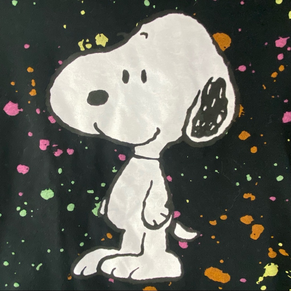 Peanuts Snoopy Paint Splatter Effect Cropped Sweatshi… - Gem